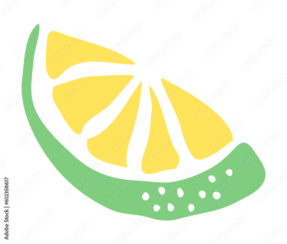 Lime drawing hand painted with ink brush. Png clipart isolated on ...
