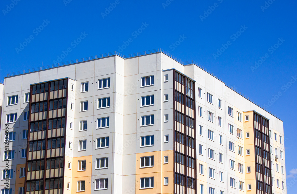 Architectural design of apartment buildings. External view of a new ...