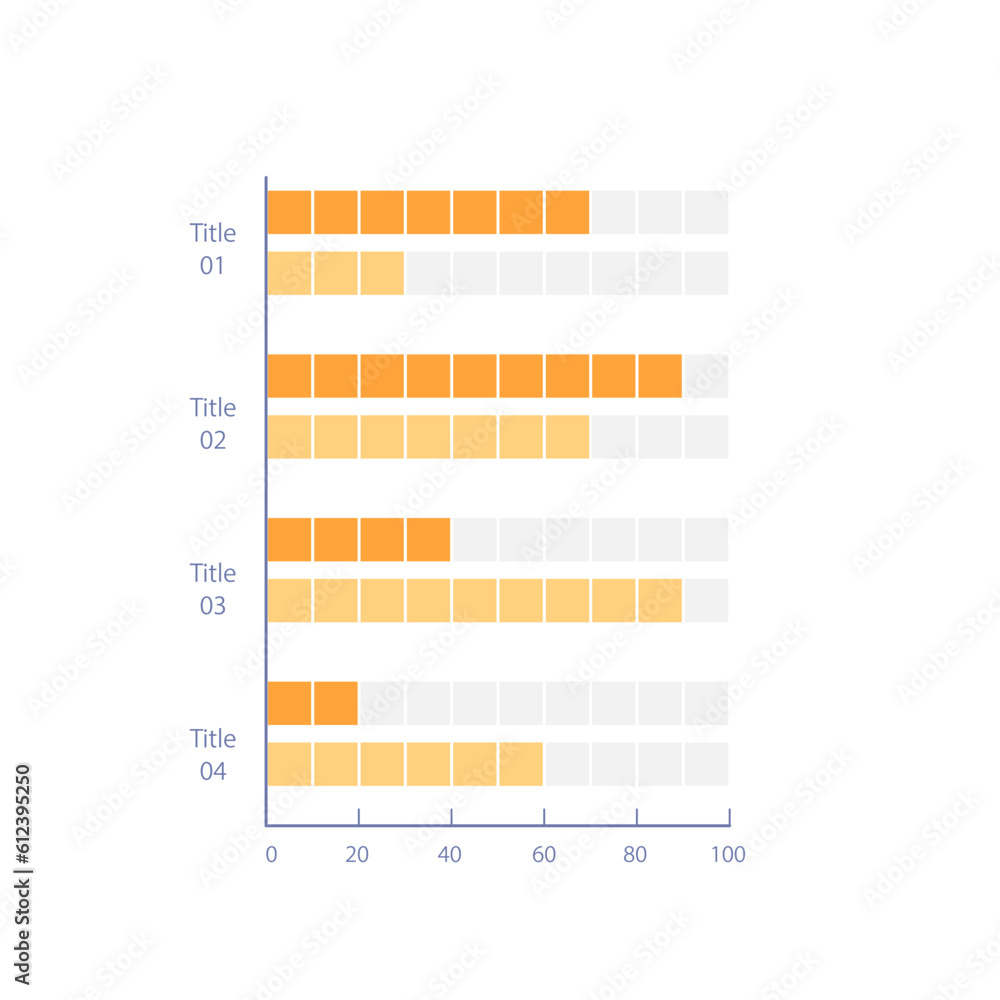 Clustered infographic chart design template with four options. Product sales comparison ...