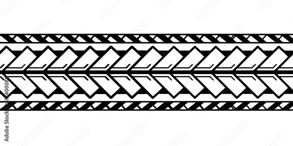 Polynesian border tattoo design. Pattern aboriginal samoan. Black and ...