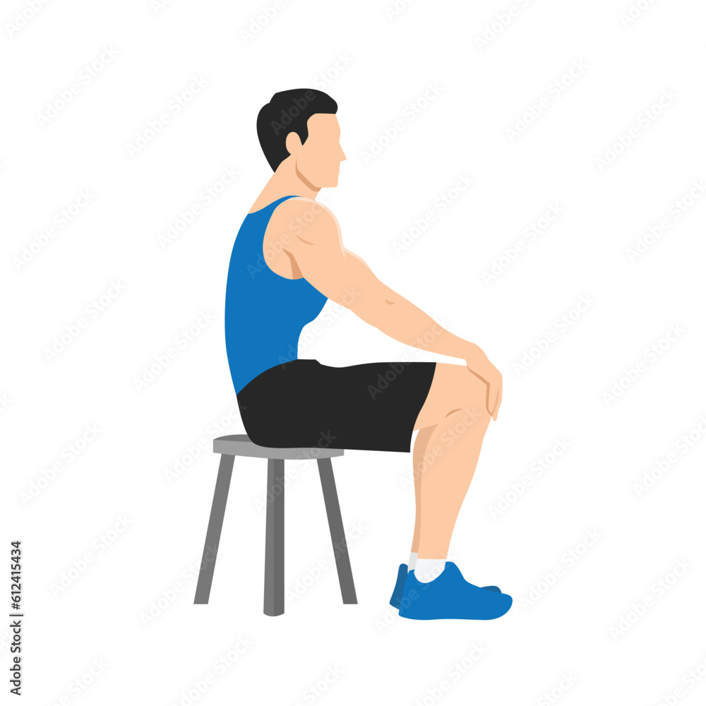 Man doing Seated in self. Athlete do lotus position. Full lotus. Sitting pose. Asana in yoga ...
