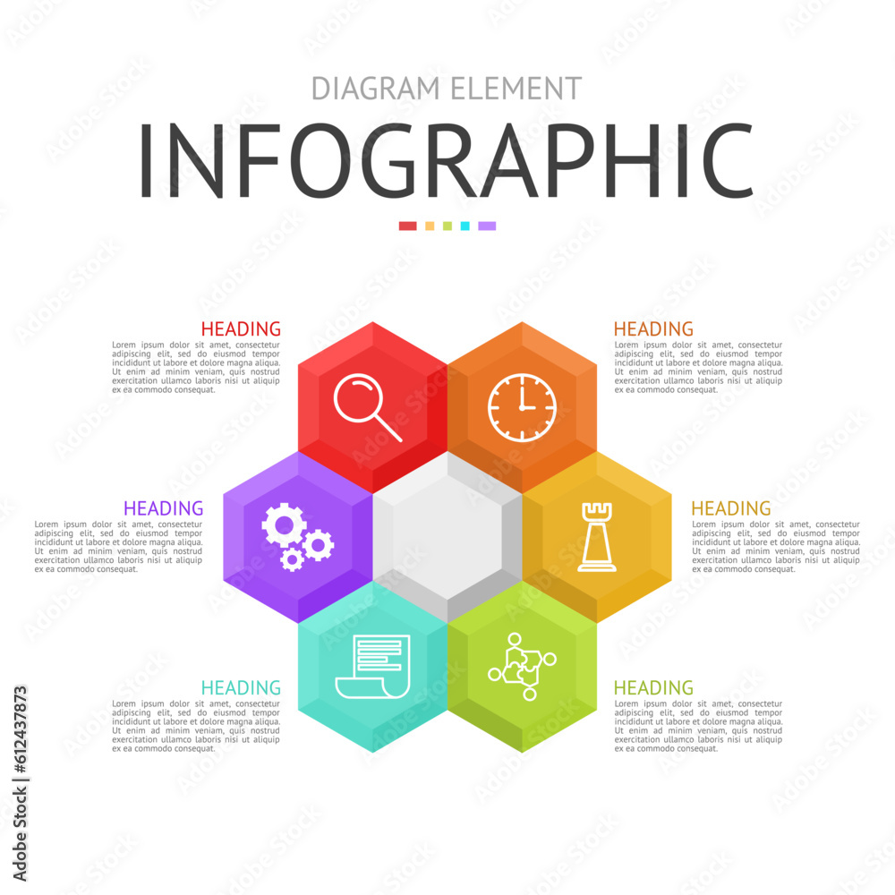 diamond hexagon hive diagram for infographic. used for process diagram ...