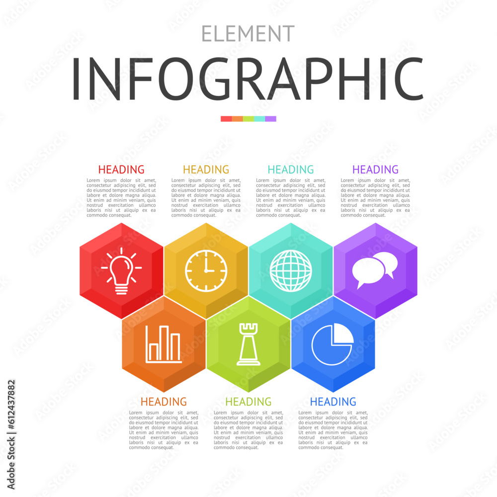 Vector de Stock diamond hexagon hive line for infographic. used for ...