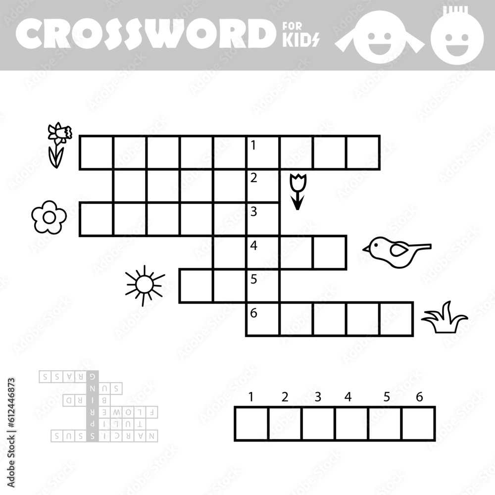 Word search crossword puzzle. Spring. Find and write the words show in ...