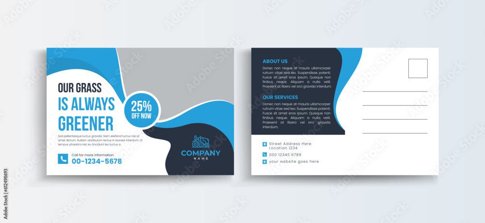 landscaping lawn care postcard, best lawn care Service postcard ...