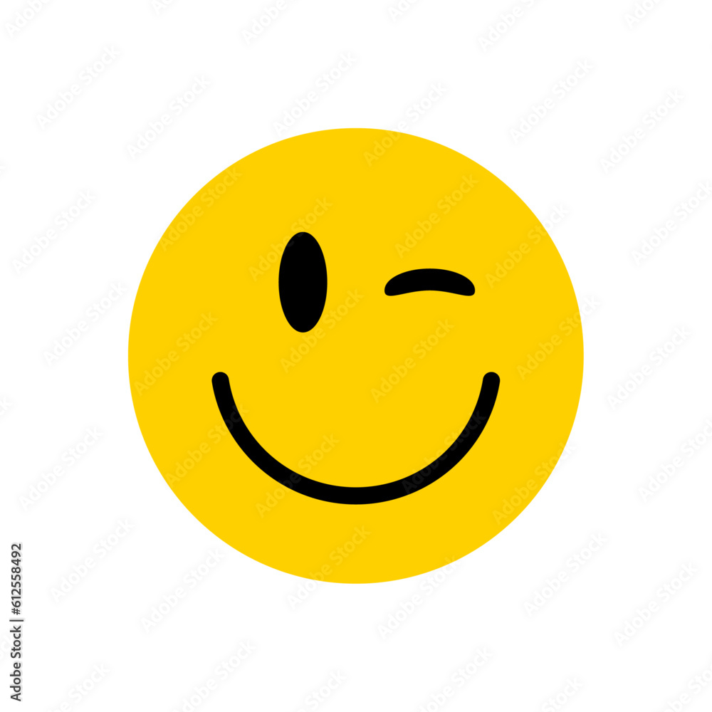 Winking smiley face Stock Vector | Adobe Stock