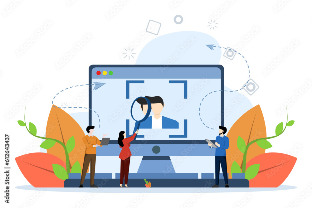 Face Recognition Technology Concept Featuring Mobile And Desktop