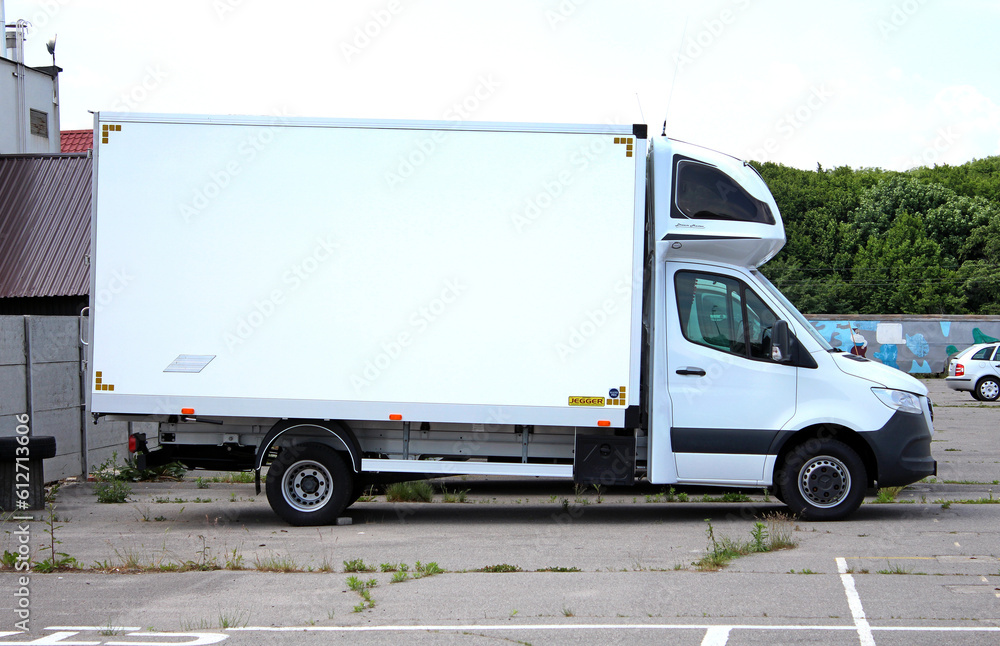 Photo Stock Vinnytsia, Ukraine; June 10, 2023. White Mercedes-Benz ...