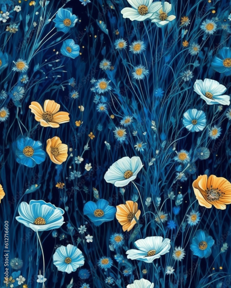 Wallpaper tileable pattern of flowers created with Generative AI ...