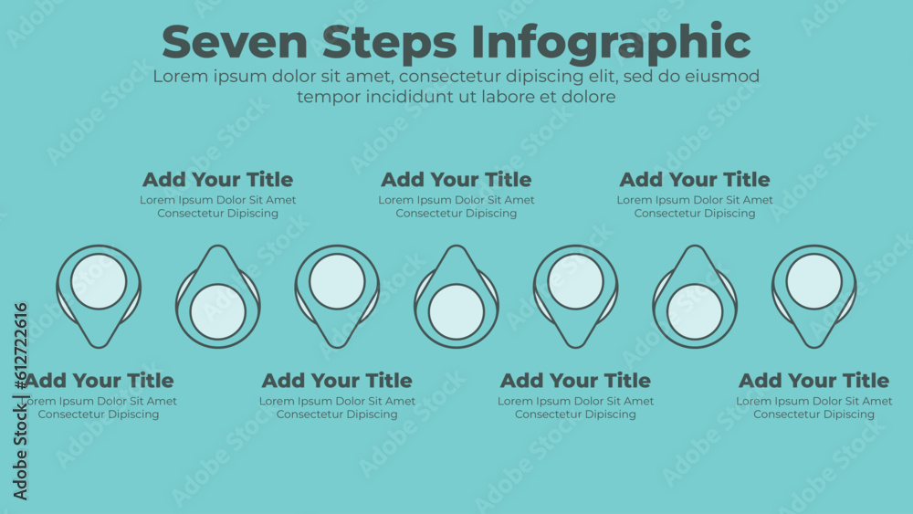 Vetor Abstract elements of graph and timeline diagram with seven steps ...