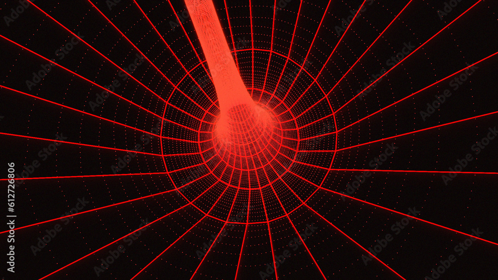 Vortex. Grid in vector perspective. abstract wireframe tunnel. vector ...