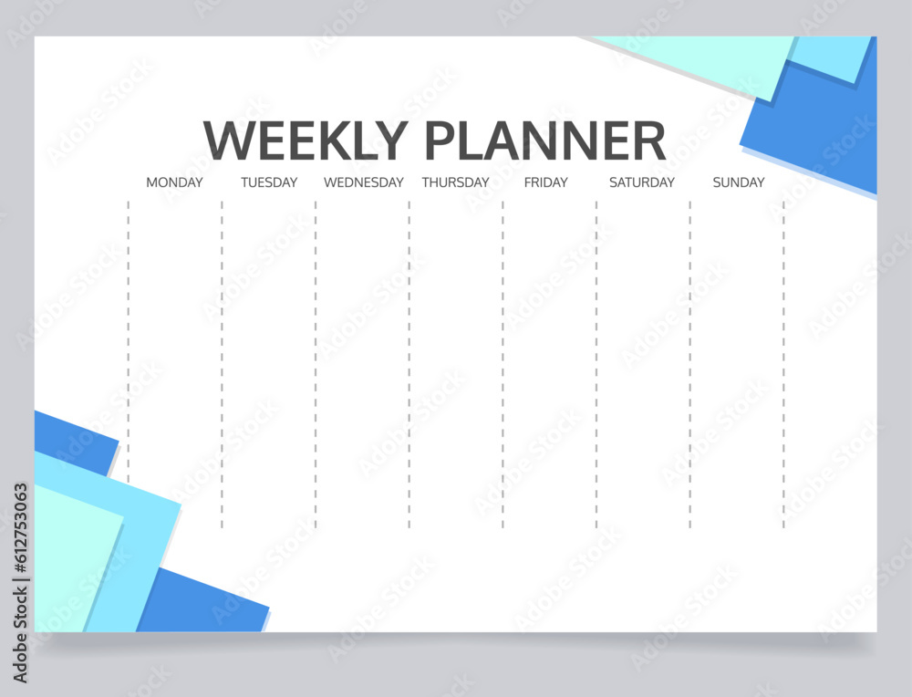 Vector de Stock Weekly schedule planner worksheet design template ...