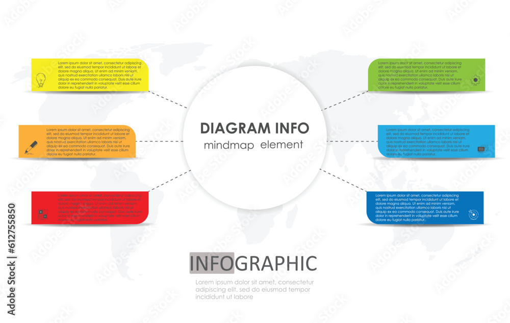 bussiness diagram circular layout chart project timeline diagram with 6 ...