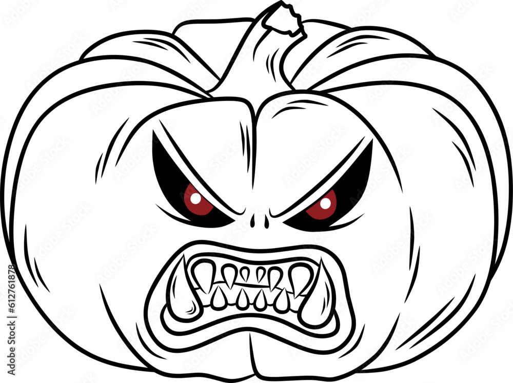 pumkin line art for coloring book page Stock Vector | Adobe Stock