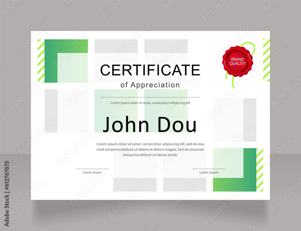 Agribusiness employee appreciation certificate design template. Vector ...