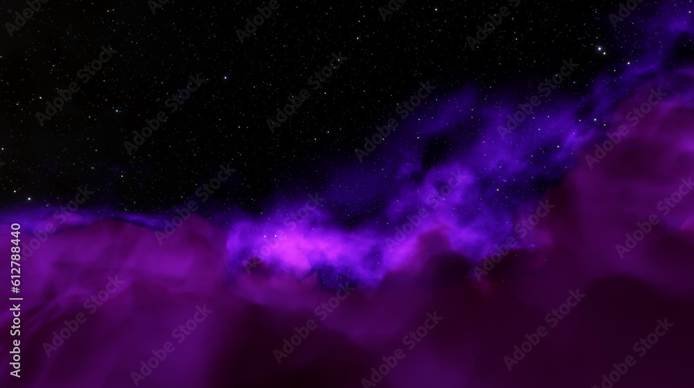 Ilustración de Stock Cosmic nebula in space among stars and galaxies ...