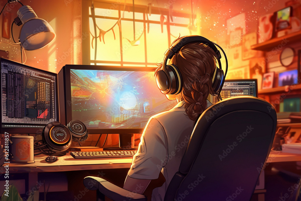 desktop gamer and online streamer, created by a neural network ...