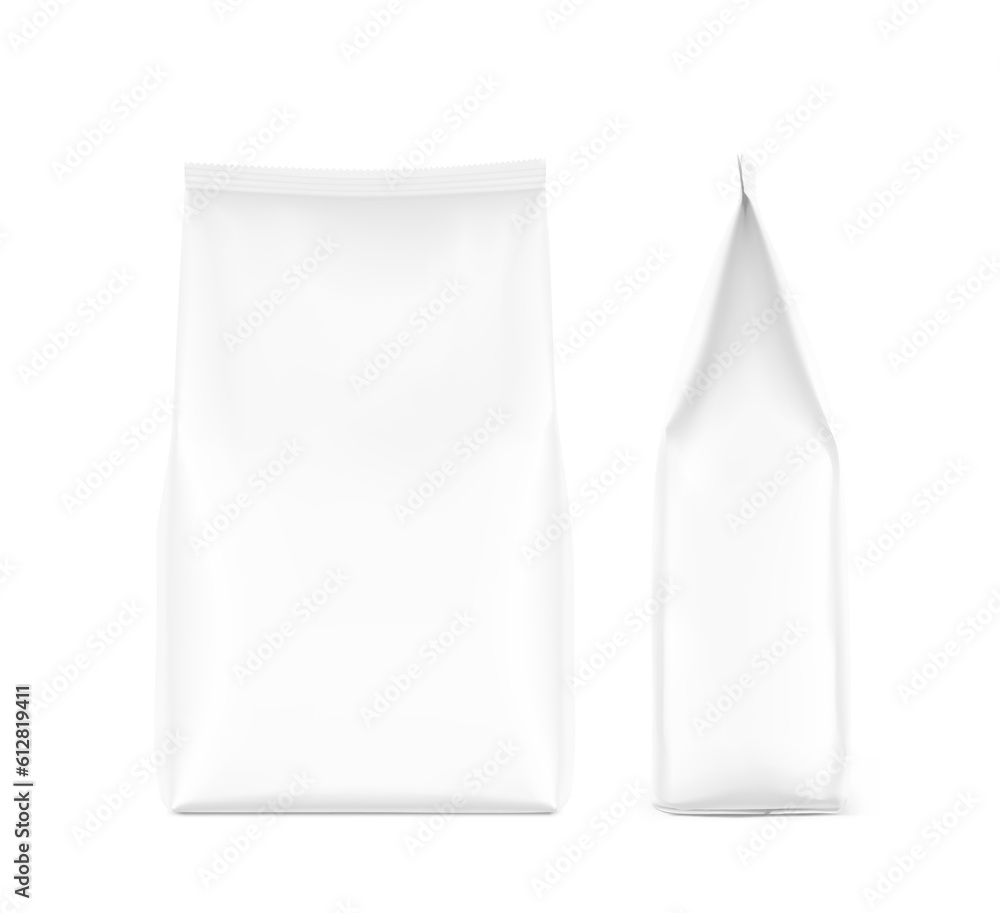 Flat bottom pouch mockup. Vector illustration isolated on white ...