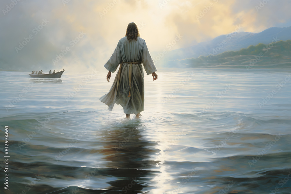 Jesus Christ walking on water, Jesus walk on water sea of galilee ...