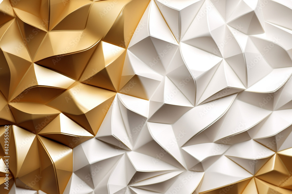Gilded Folds: Elegant White and Gold Origami Textures, Generative AI ...