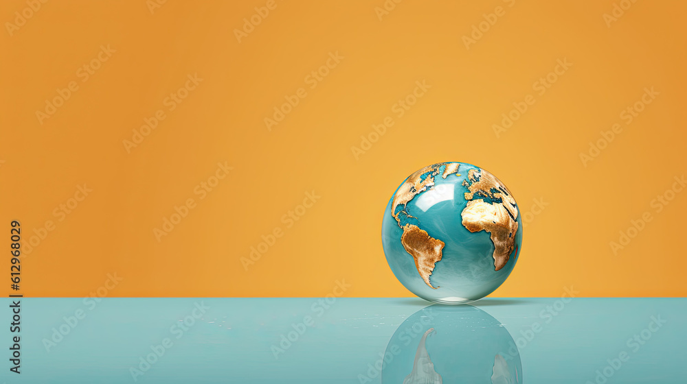 Stock-Illustration „Planet Earth against concrete wall background as ...