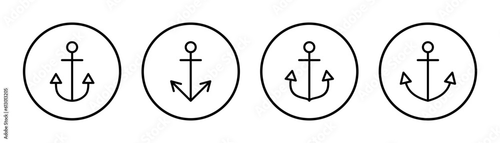 Anchor icon set illustration. Anchor sign and symbol. Anchor marine ...