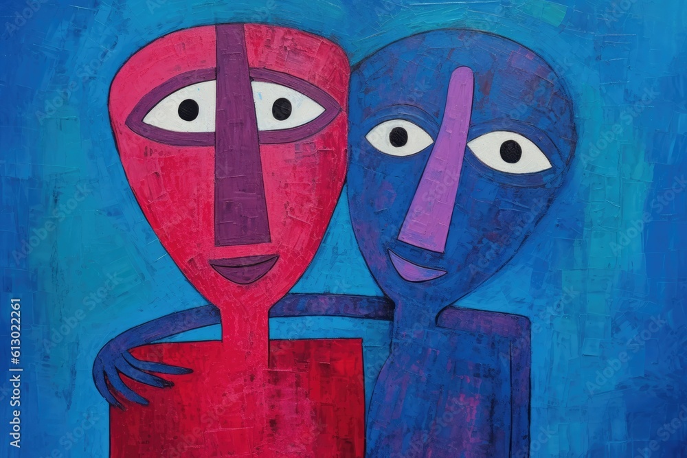 Portrait painting of funny characters representing cultural and ...