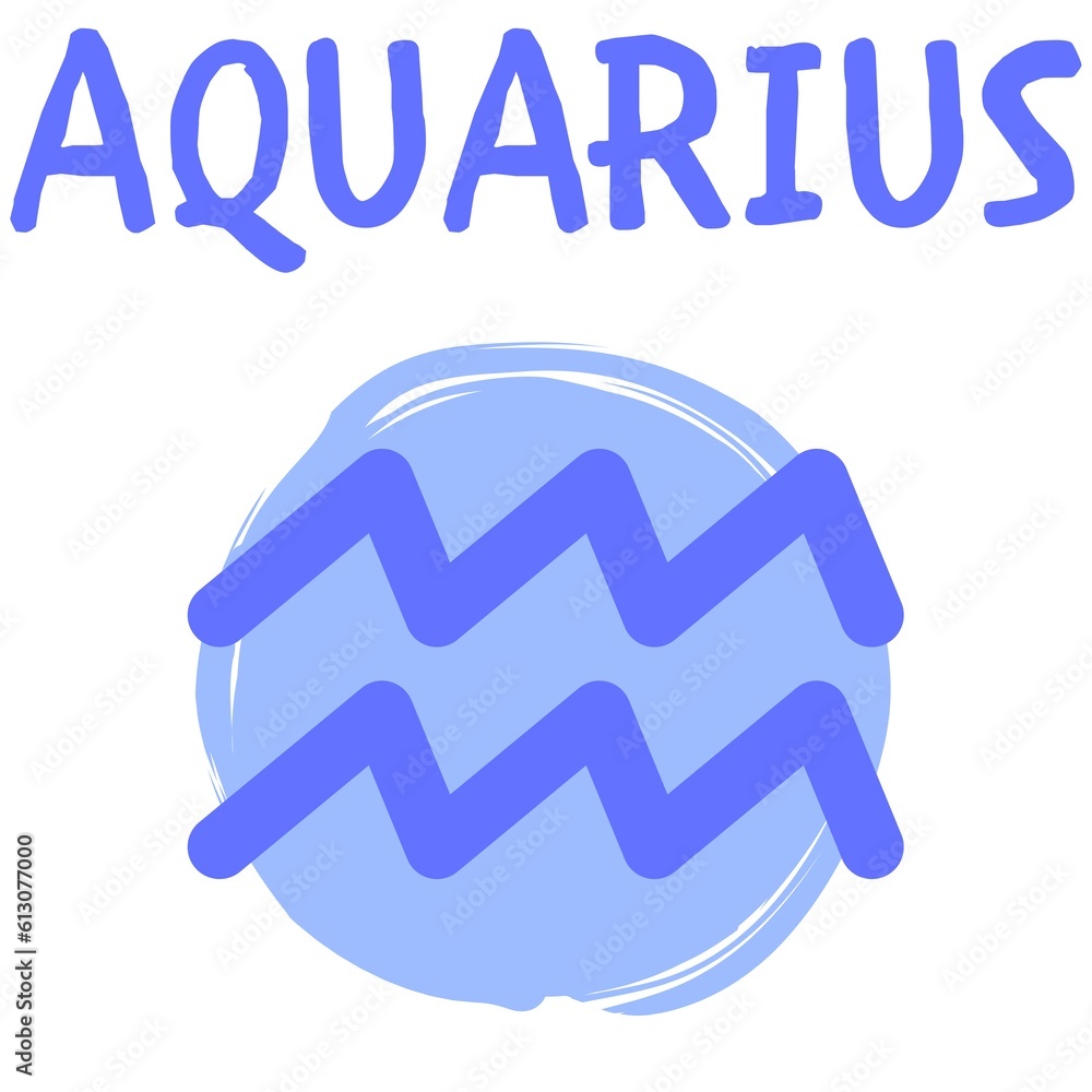 Aquarius astrology (zodiac) sign in violet and purple colours, signed ...