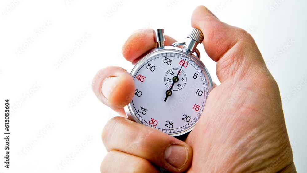 Precision Timing: 4K Close-Up of a Stopwatch Holding in Hand ...