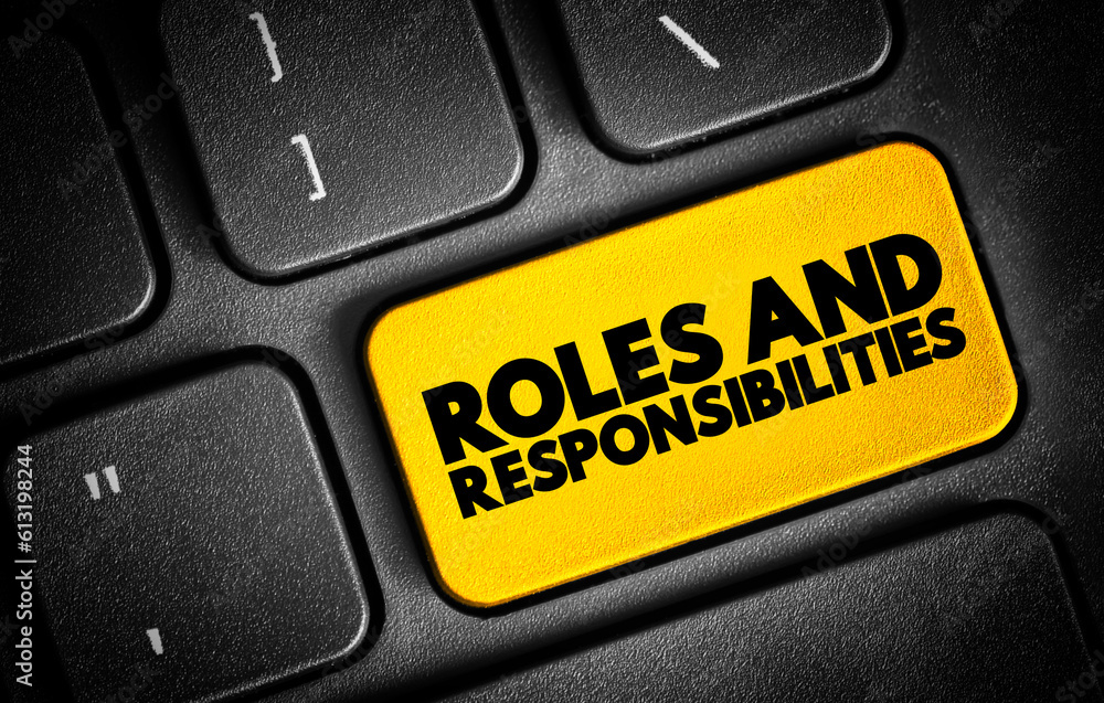 Roles And Responsibilities text button on keyboard, concept background ...