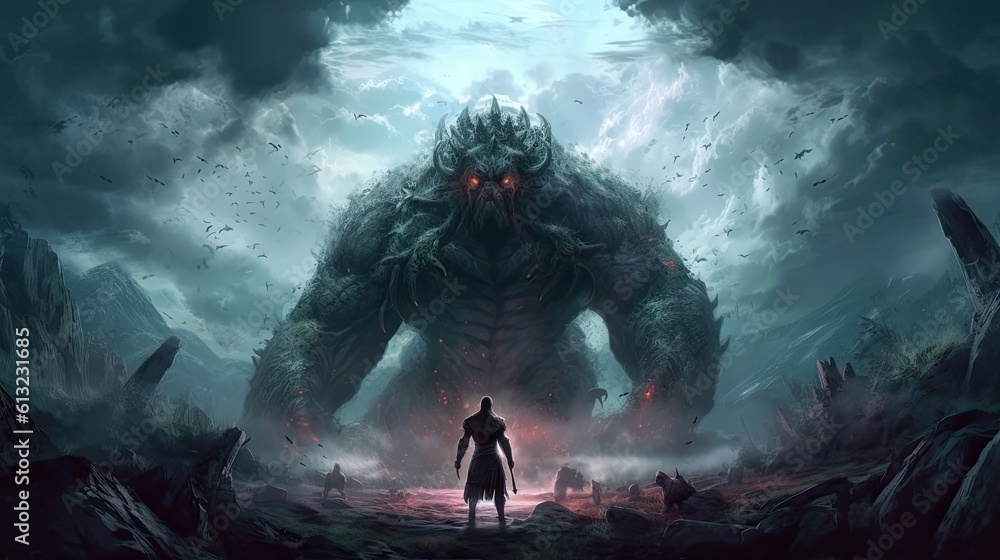 Terrifyingly Huge and Powerful Fantasy Creatures Roam This Landscape ...