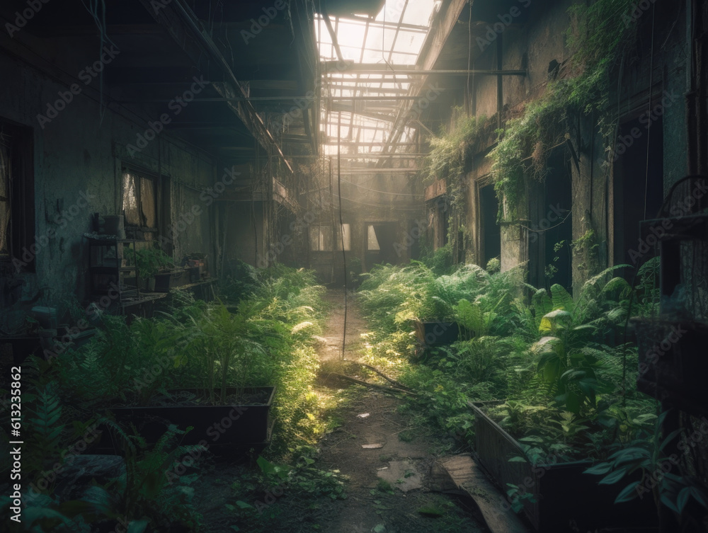 Discover the intriguing sight of abandoned buildings juxtaposed with a ...