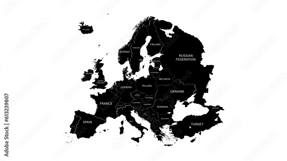 European map continent, Europe Map with each individual vector files 素材 ...