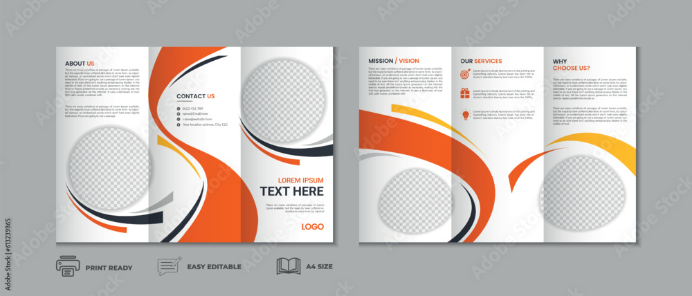 Professional clean modern and corporate various colorful unique trifold ...
