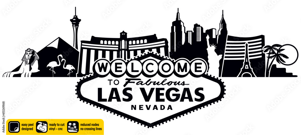 Vector de Stock Detailed Las Vegas Nevada skyline vector, ideal for ...
