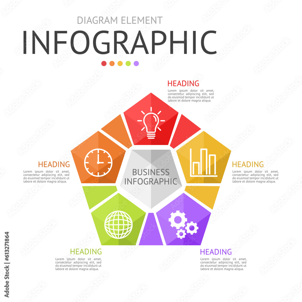 pyramid pentagon diagram for infographic. used for process diagram ...