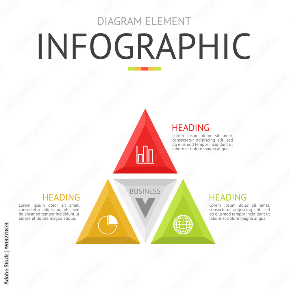triangle diamond diagram for infographic. used for process diagram ...
