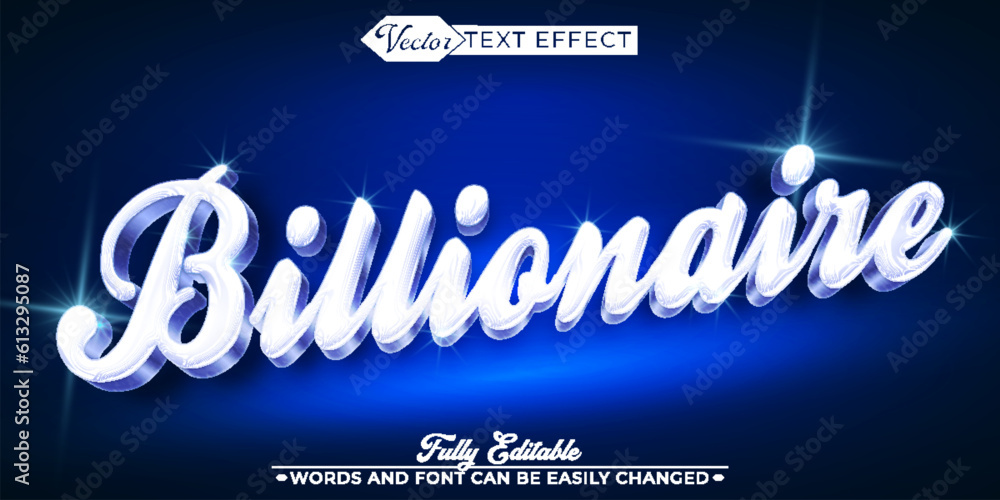 Luxury Elegant Billionaire Vector Editable Text Effect Template Stock Vector | Adobe Stock