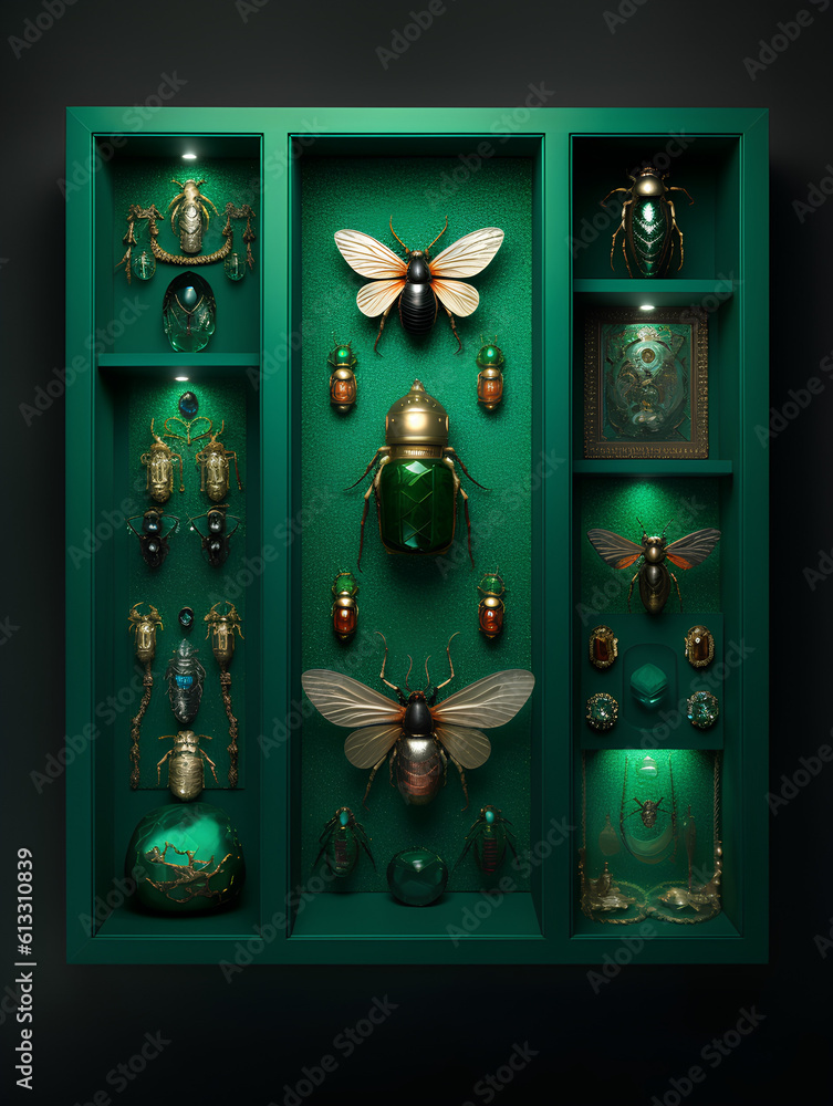 Illustration Stock herbarium of insects, entomological collection ...