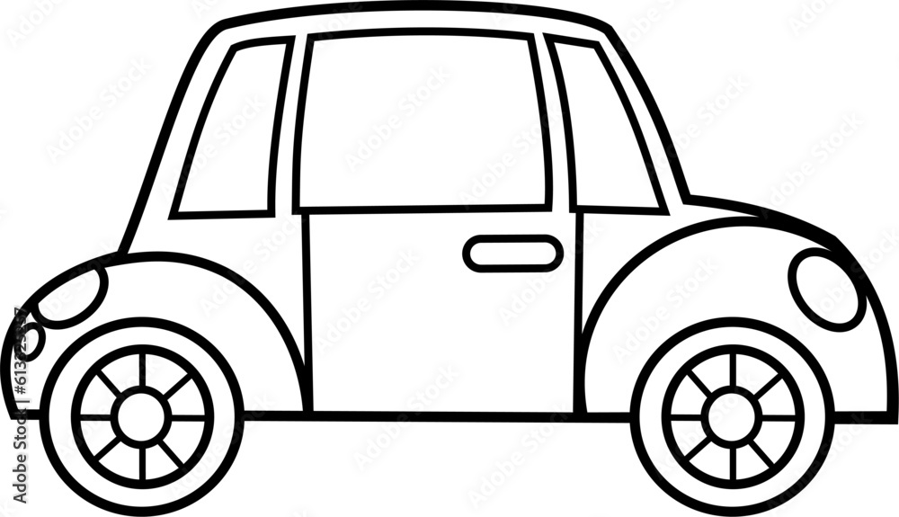Car line art coloring page for kids. Stock Vector | Adobe Stock