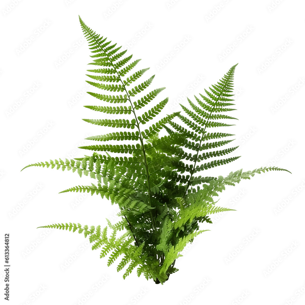 Fern leaf isolated on transparent background, Ornamental foliage, Green ...