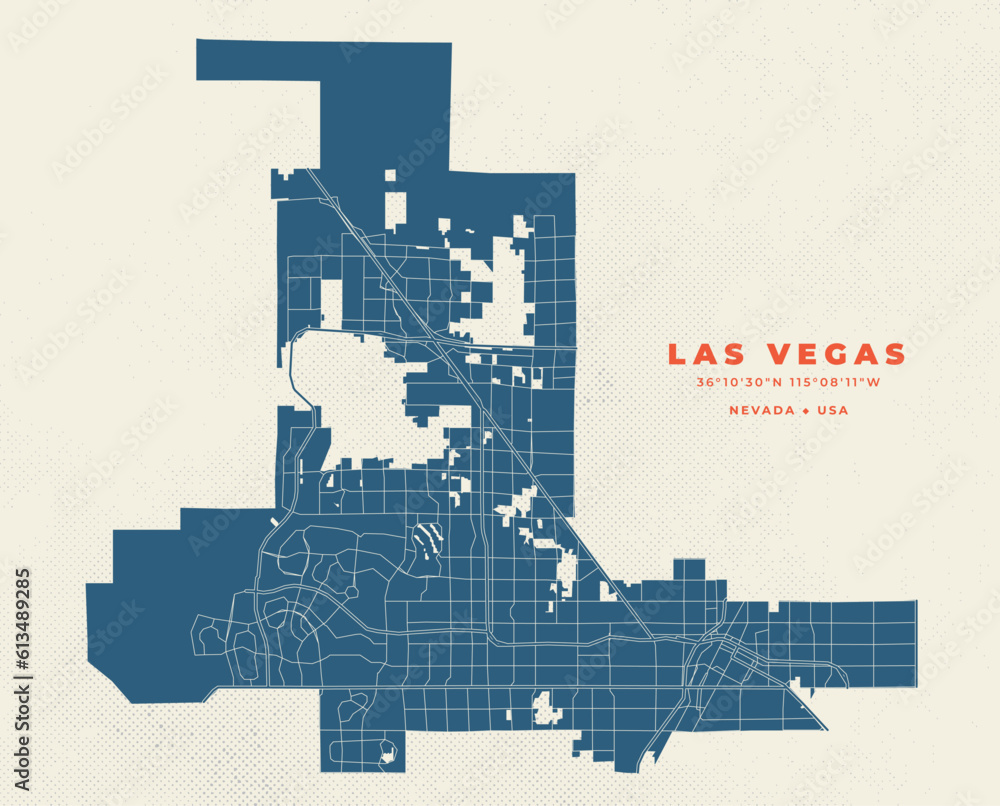 Las Vegas map vector poster flyer Stock Vector | Adobe Stock