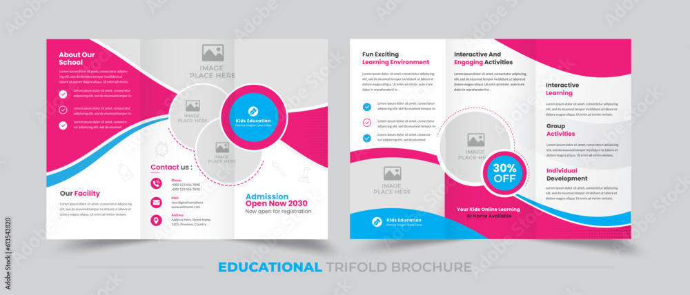 Education Trifold Brochure | Trifold Brochure Pamphlet Template ...