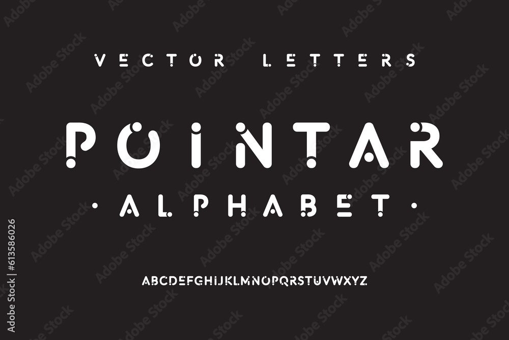 Simple Minimal Rounded modern font design alphabet letters vector ...