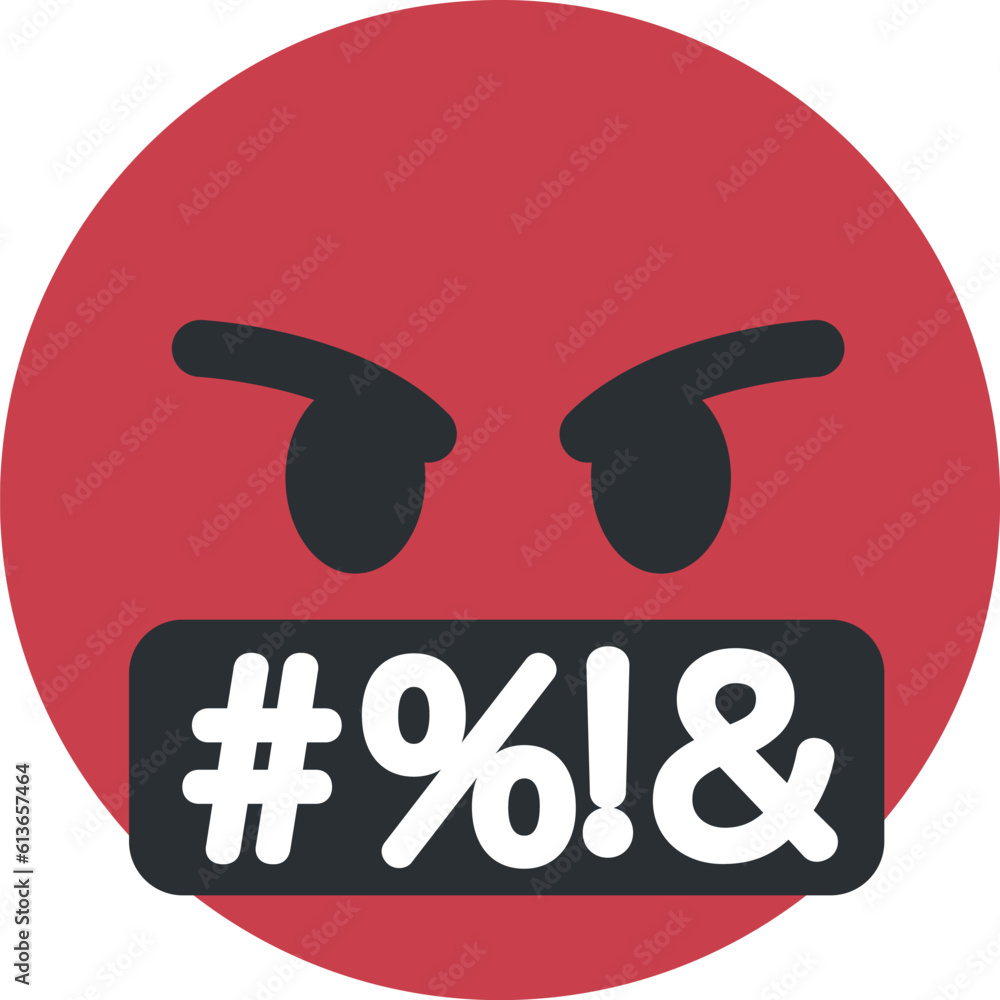 Top quality emoticon. Angry swearing emoji. Emoticon with swear words ...