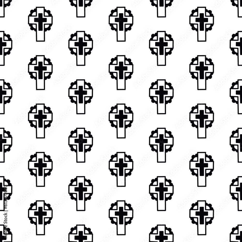Christian seamless pattern. Background with crosses. Baptism and ...