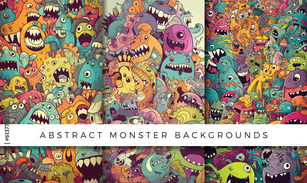 Illustrations of abstract monster background patterns Stock Vector ...