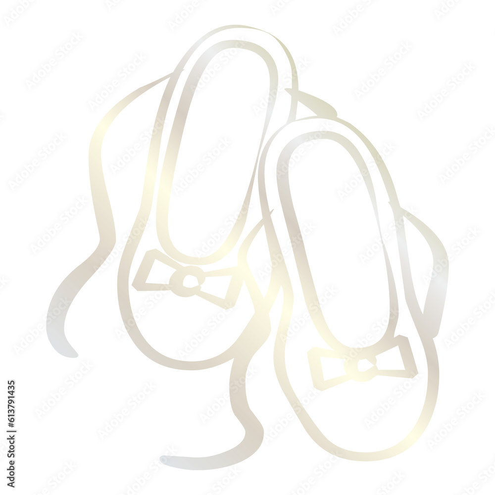 Ballet shoes. hand-drawn illustration. Ballet dance studio symbol ...