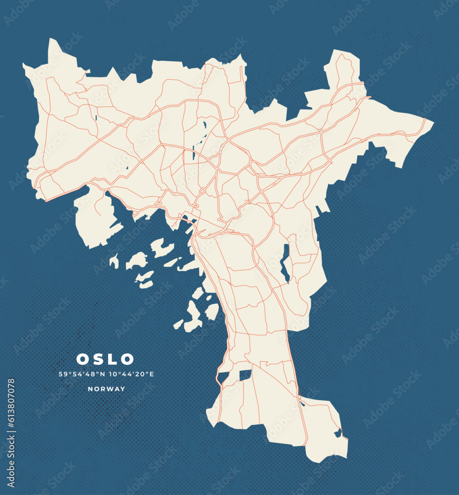 Oslo map vector poster flyer Stock Vector | Adobe Stock
