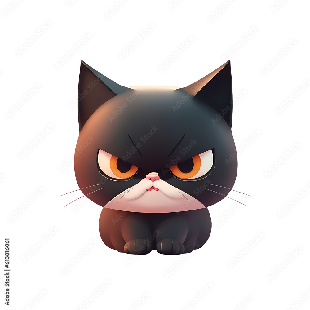 Black cats have Angry faces, tiny, Cute kittens, and transparent ...